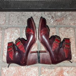 Freebird by Steven | Shoes | Freebird Charlotte Booty In Red Croc Size 8 | Poshmark